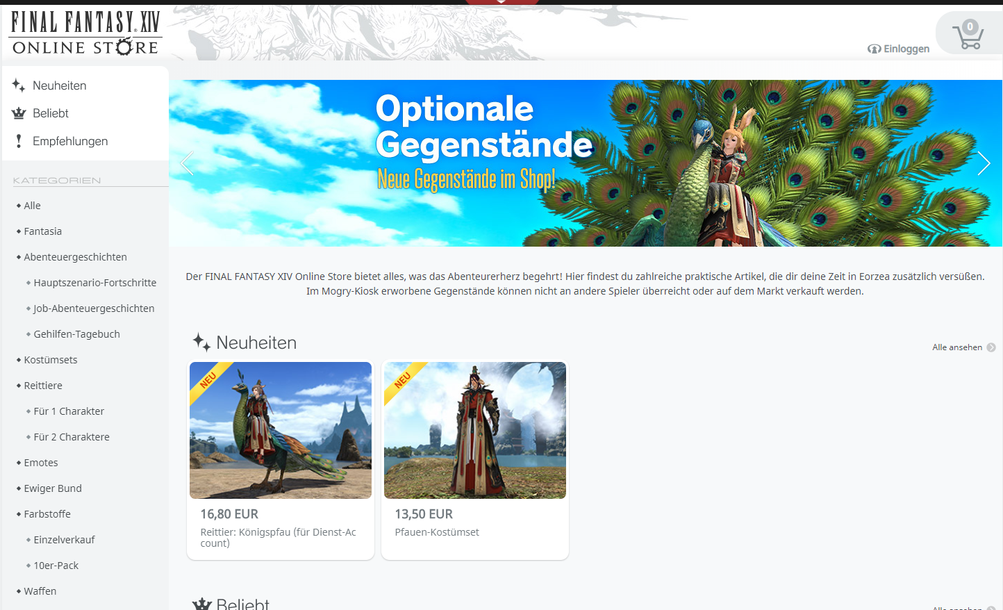 FFXIV: Online Store - Neueröffnung · Crystal Universe