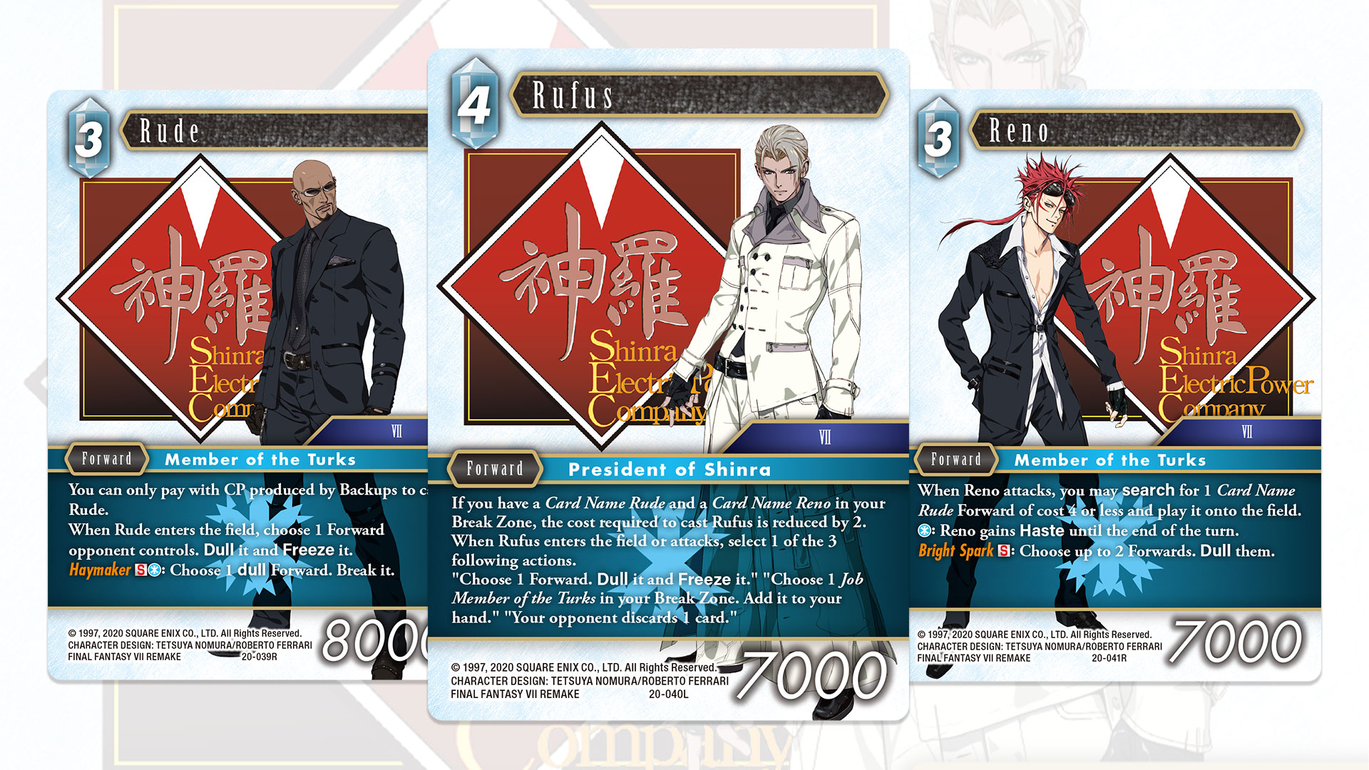 FFTCG: Karte der Woche - Dawn of Heroes: Rufus, Rude, Reno · Crystal Universe