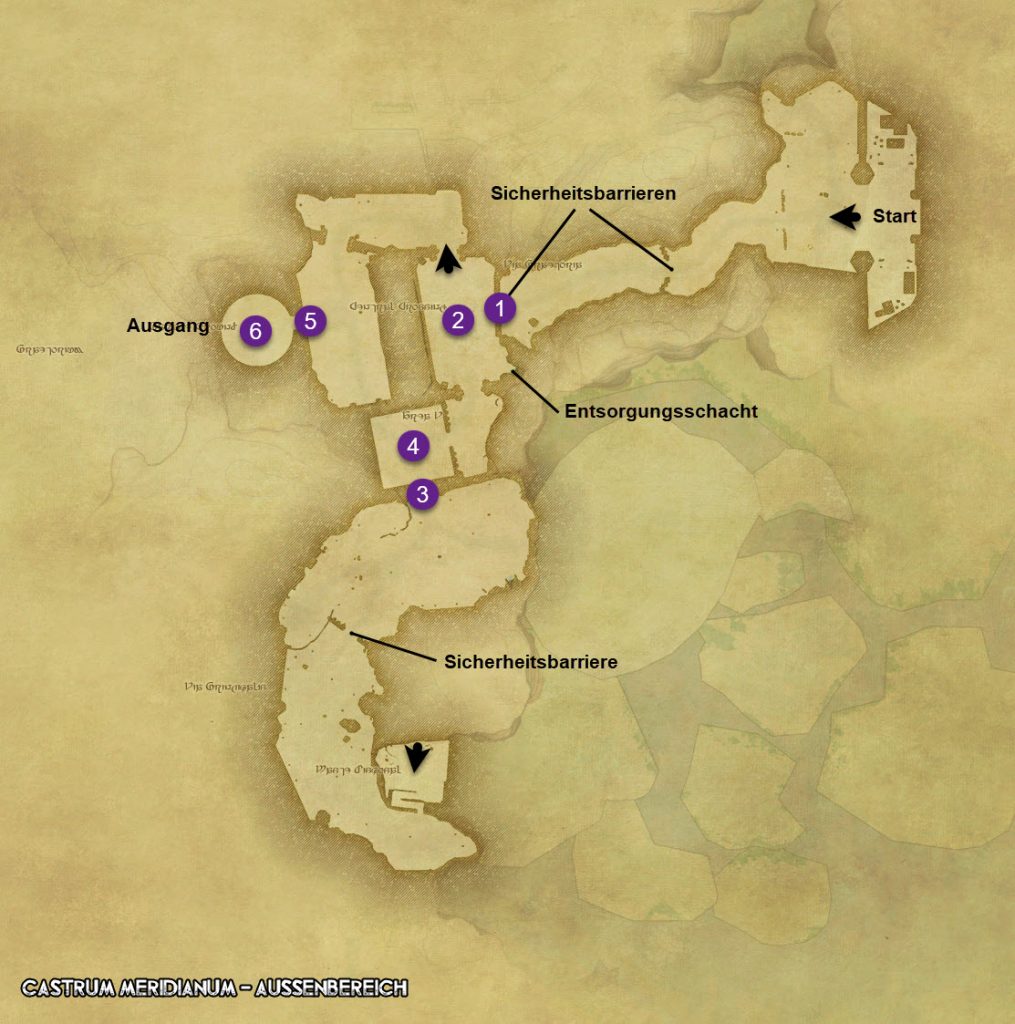 FFXIV: Dungeon Guide - Castrum Meridianum - Außenbereich · Crystal Universe